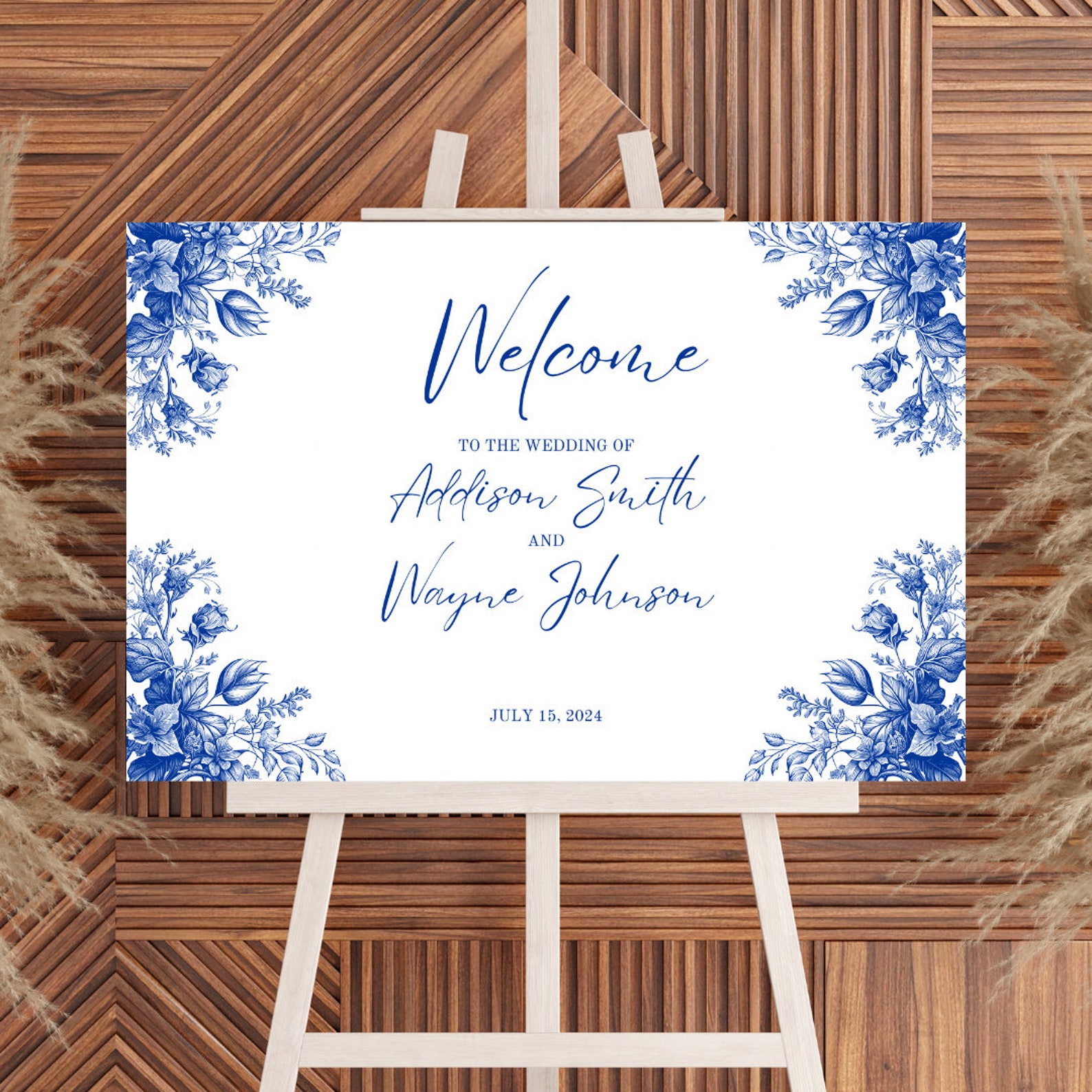 Wedding Welcome Sign Blue and White Wedding Welcome Instant Download ...