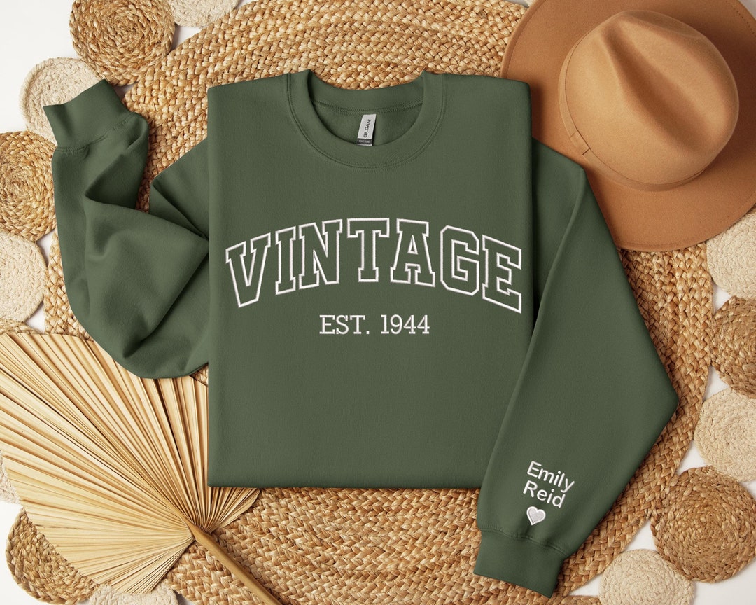 Custom Embroidered Sweatshirt, Varsity Crewneck, College Letters ...