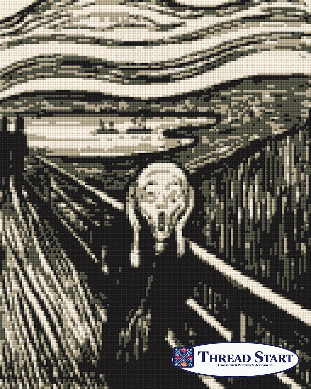 The Scream Digital CROSS-STITCH PATTERN - Etsy