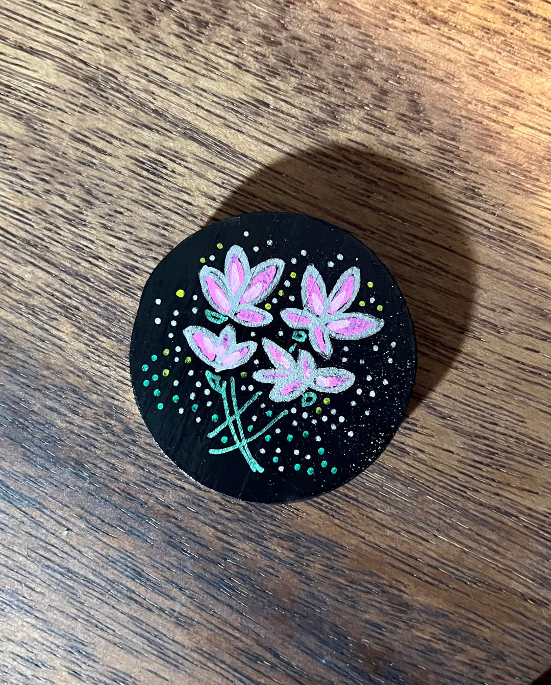Hand Painted Flower Refrigerator Magnet - Etsy