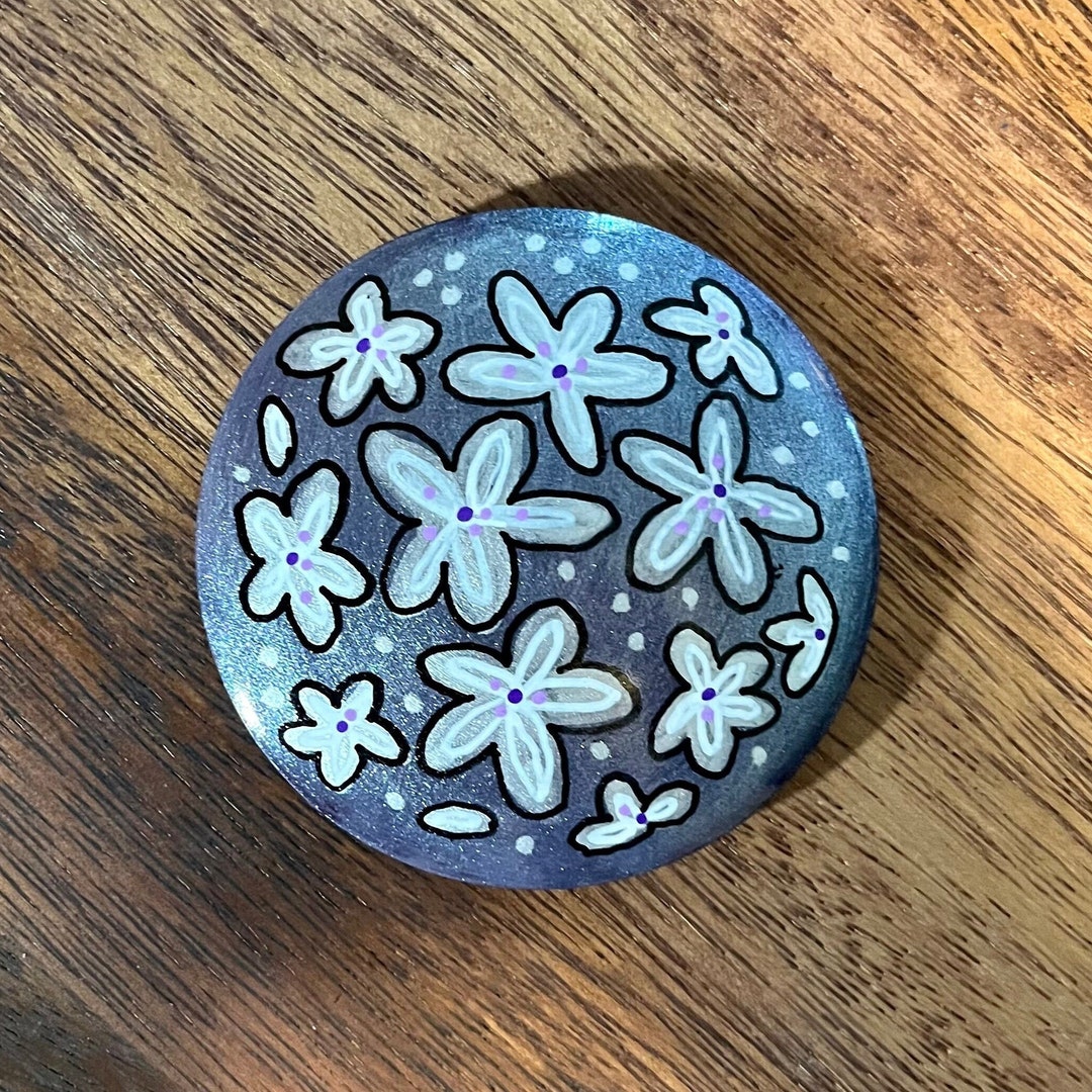 Hand Painted Flower Refrigerator Magnet - Etsy