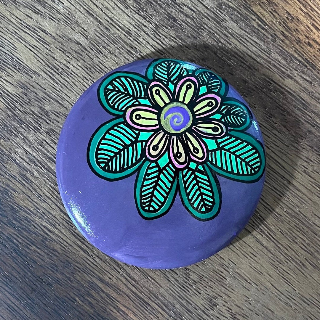 Hand Painted Flower Refrigerator Magnet - Etsy