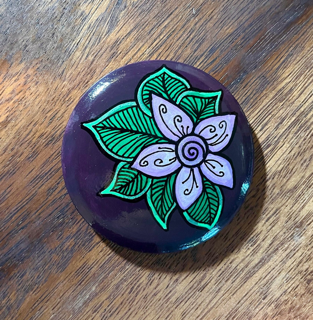 Hand Painted Flower Refrigerator Magnet - Etsy