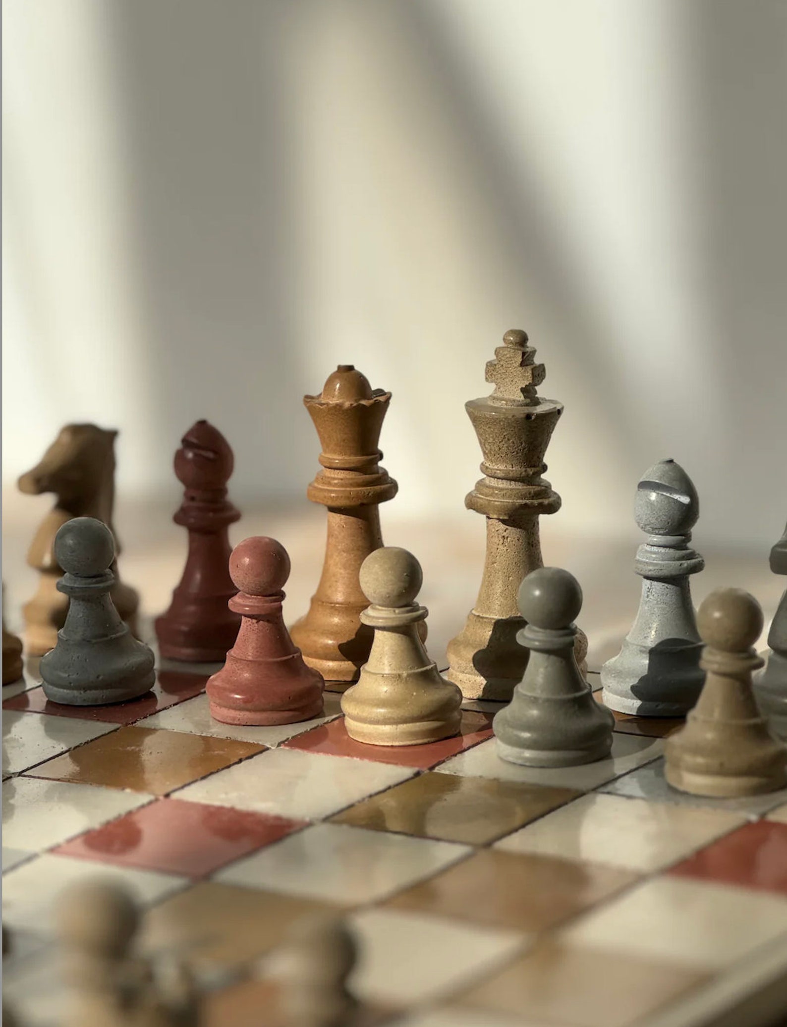 Concrete Chessboard Chess Board Aesthetic Game Tabletop Game Trendy ...