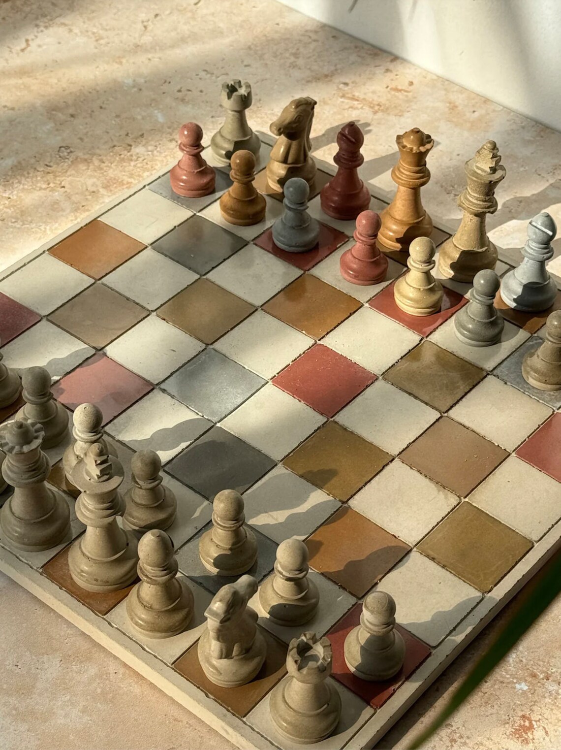 Concrete Chessboard Chess Board Aesthetic Game Tabletop Game Trendy ...