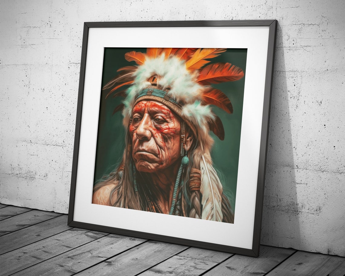 Native American Chief - Fine Art Print - Etsy