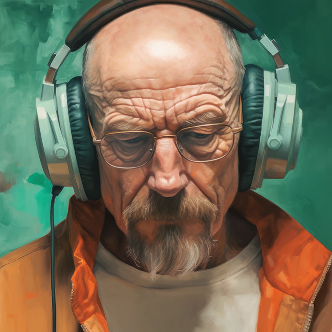 Walter White Wearing Headphones Fine Art Print - Etsy