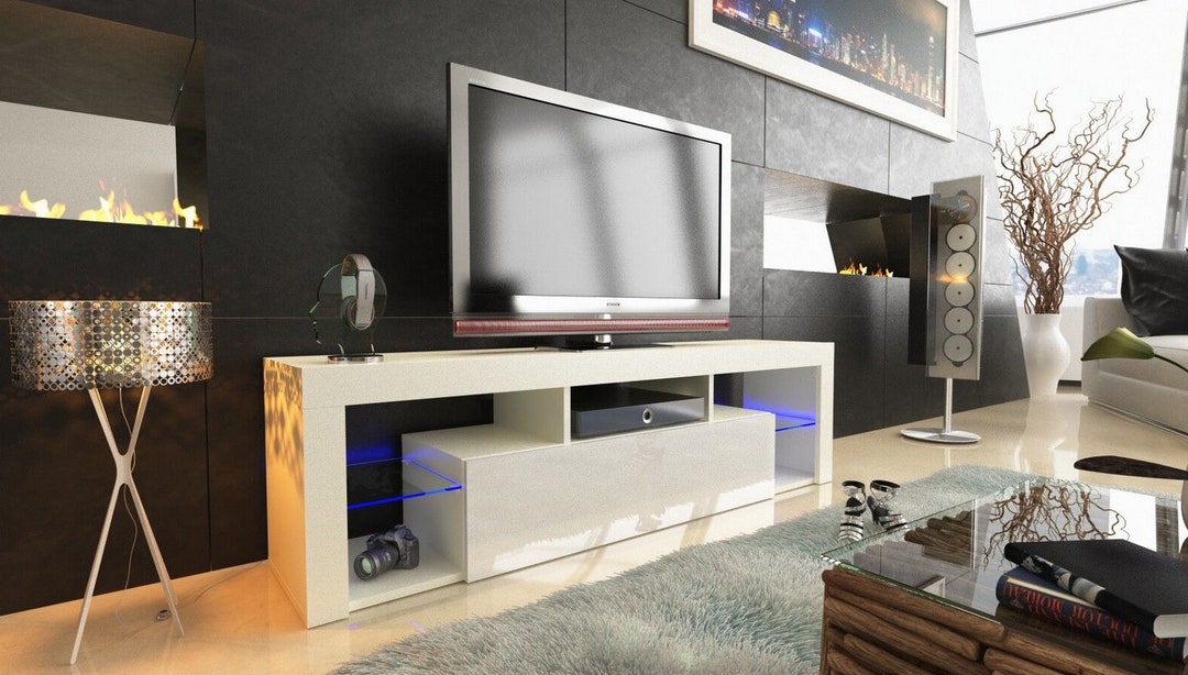 Modern TV Cabinet Lowboard TV Table 160 Cm Floating Glossy - Etsy