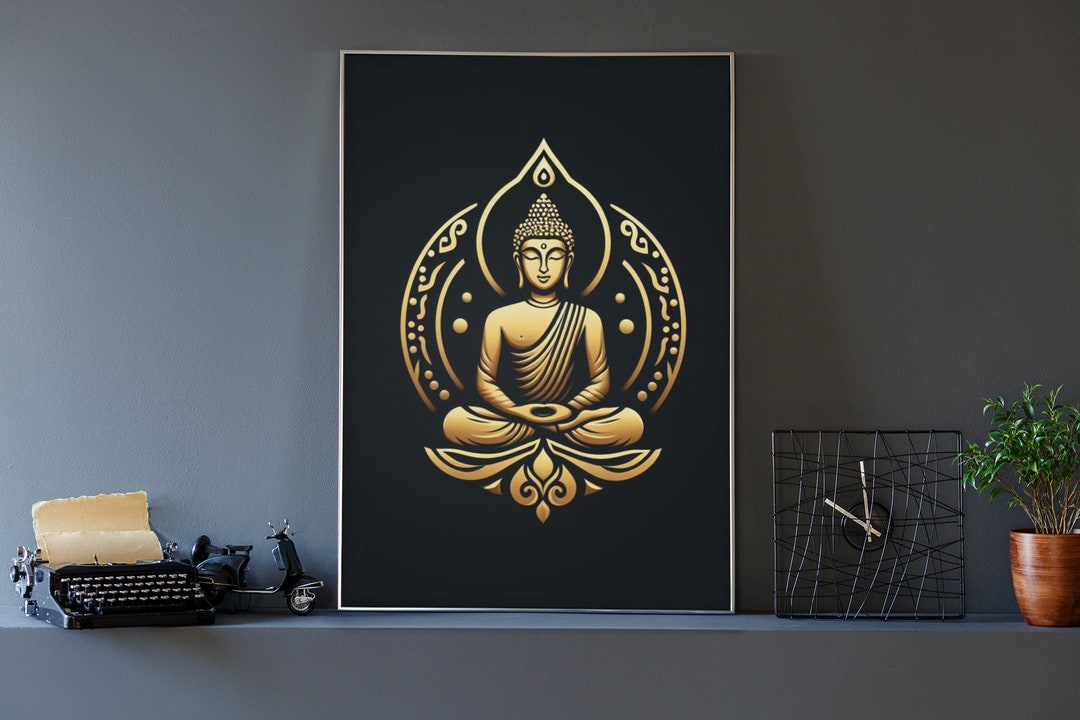 Buddha Print Wall Art, Zen Artwork, Buddha Poster, Modern Living Room ...