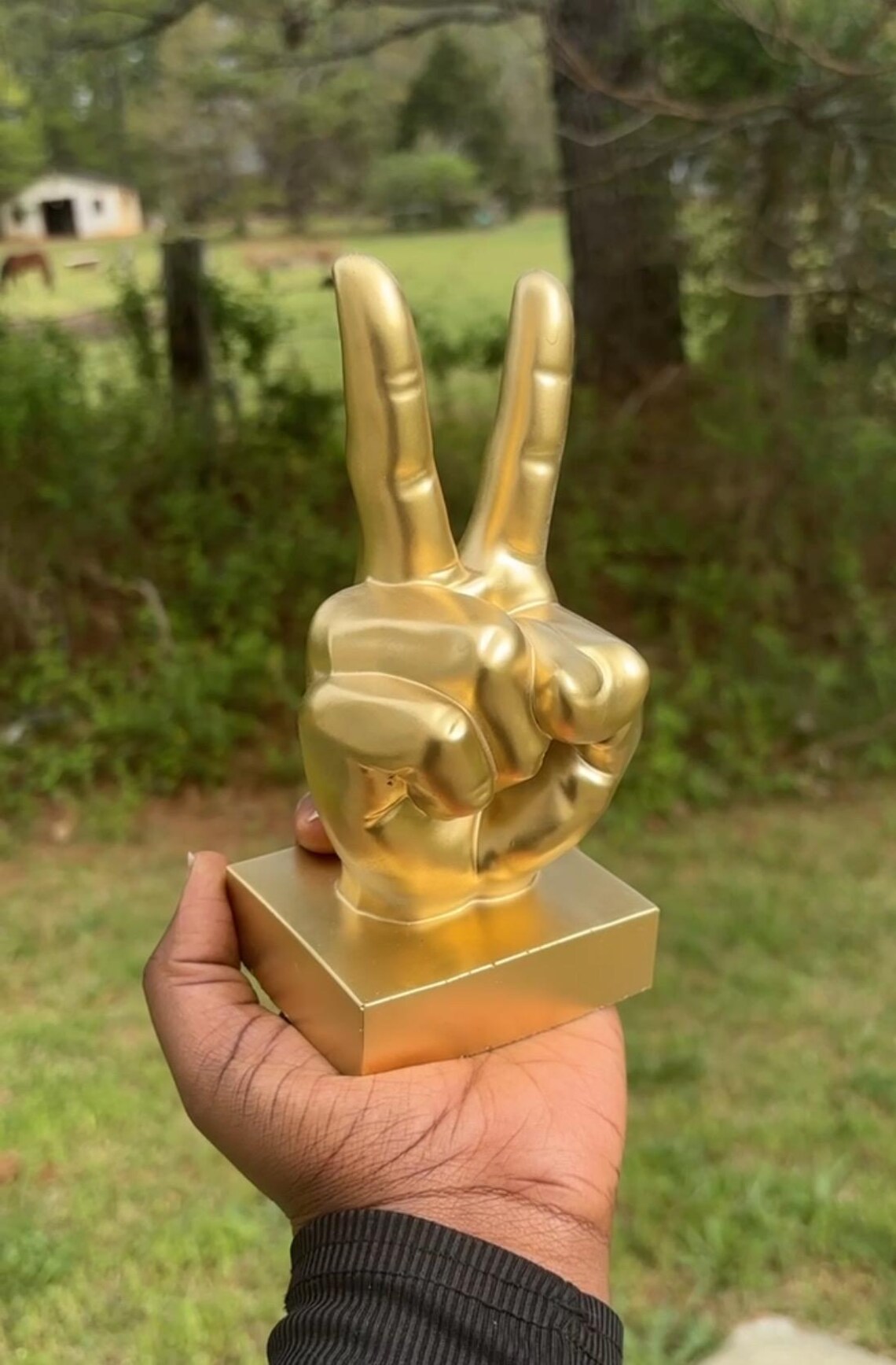 Concrete Peace Sign Statue | Ring Holder | Cute Home Decor | Hippie ...