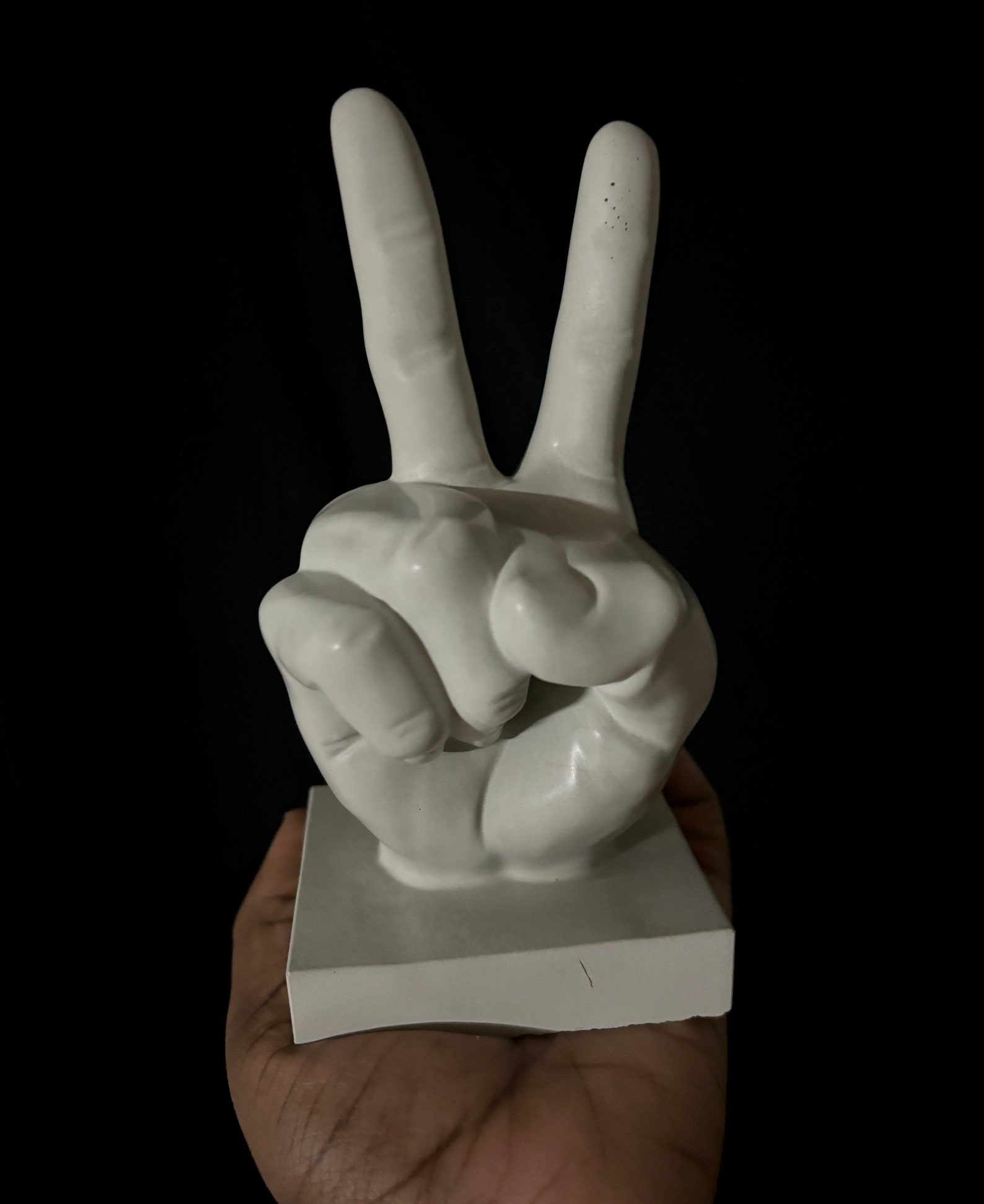 Concrete Peace Sign Statue | Ring Holder | Cute Home Decor | Hippie ...