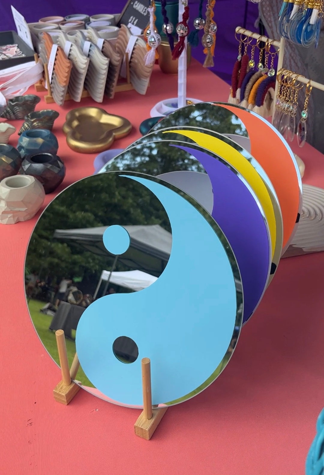 Yin Yang Mirror Decorative Mirror | Cute Mirror Decor | Dopamine Decor ...