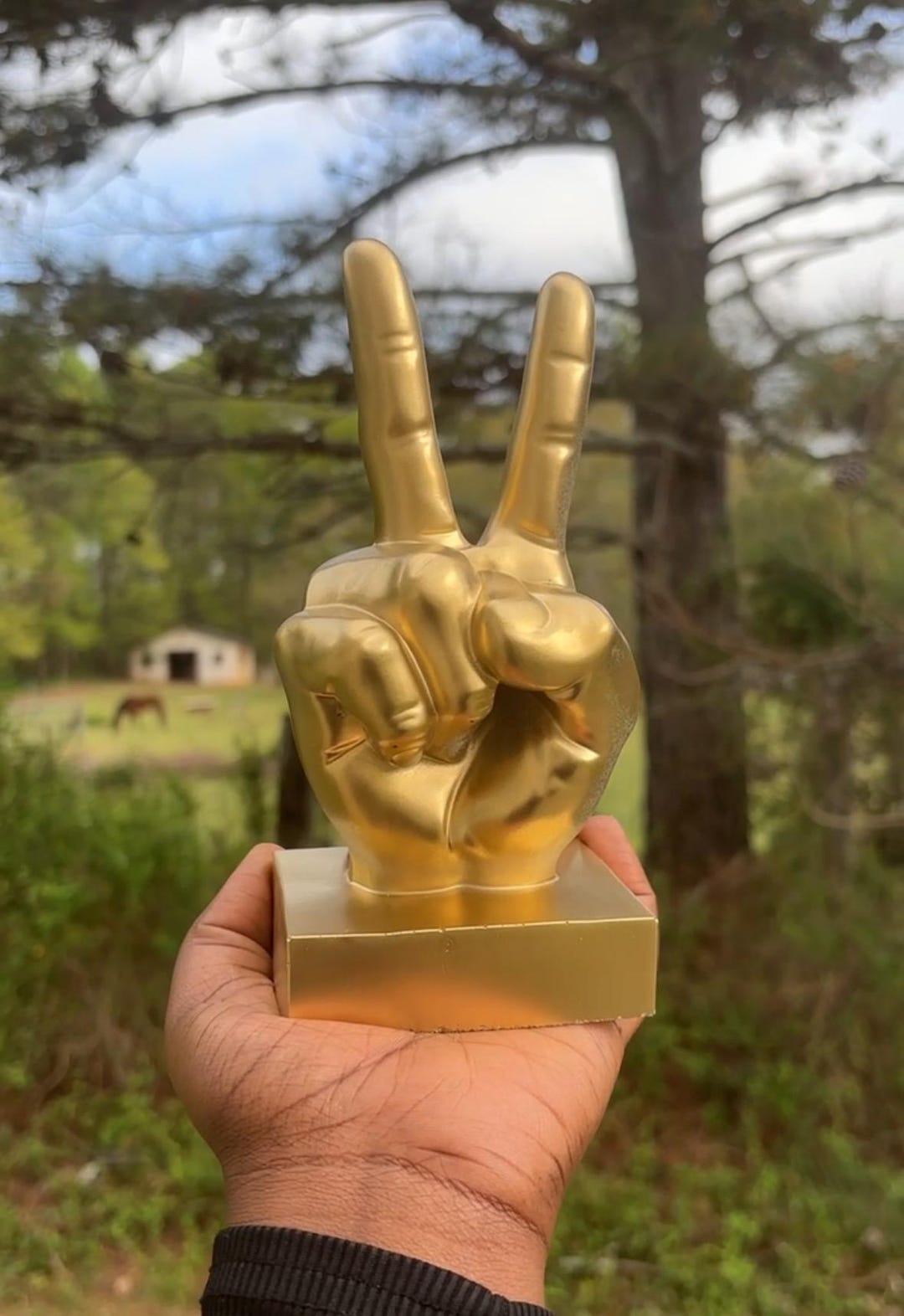 Concrete Peace Sign Statue | Ring Holder | Cute Home Decor | Hippie ...