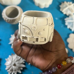 Camper Van Concrete Concrete Flower Pot Succulent Planter Holder ...