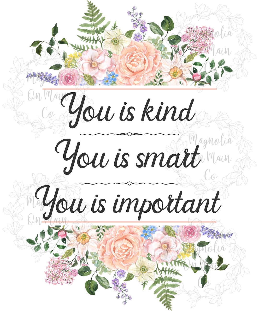 You is Kind You is Smart You is Important Wall Art Print for Nursery ...