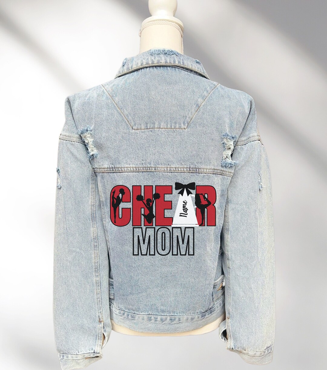 Personalized Cheer Denim Jacket,custom Team Jean Jacket,custom Cheer ...