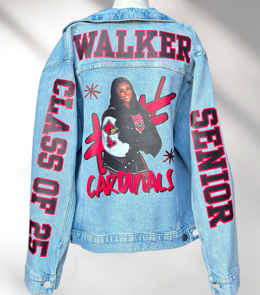 Cheer Mom Denim Jacket, Sport Mom Jean Jacket, Cheerleader Fan Denim ...