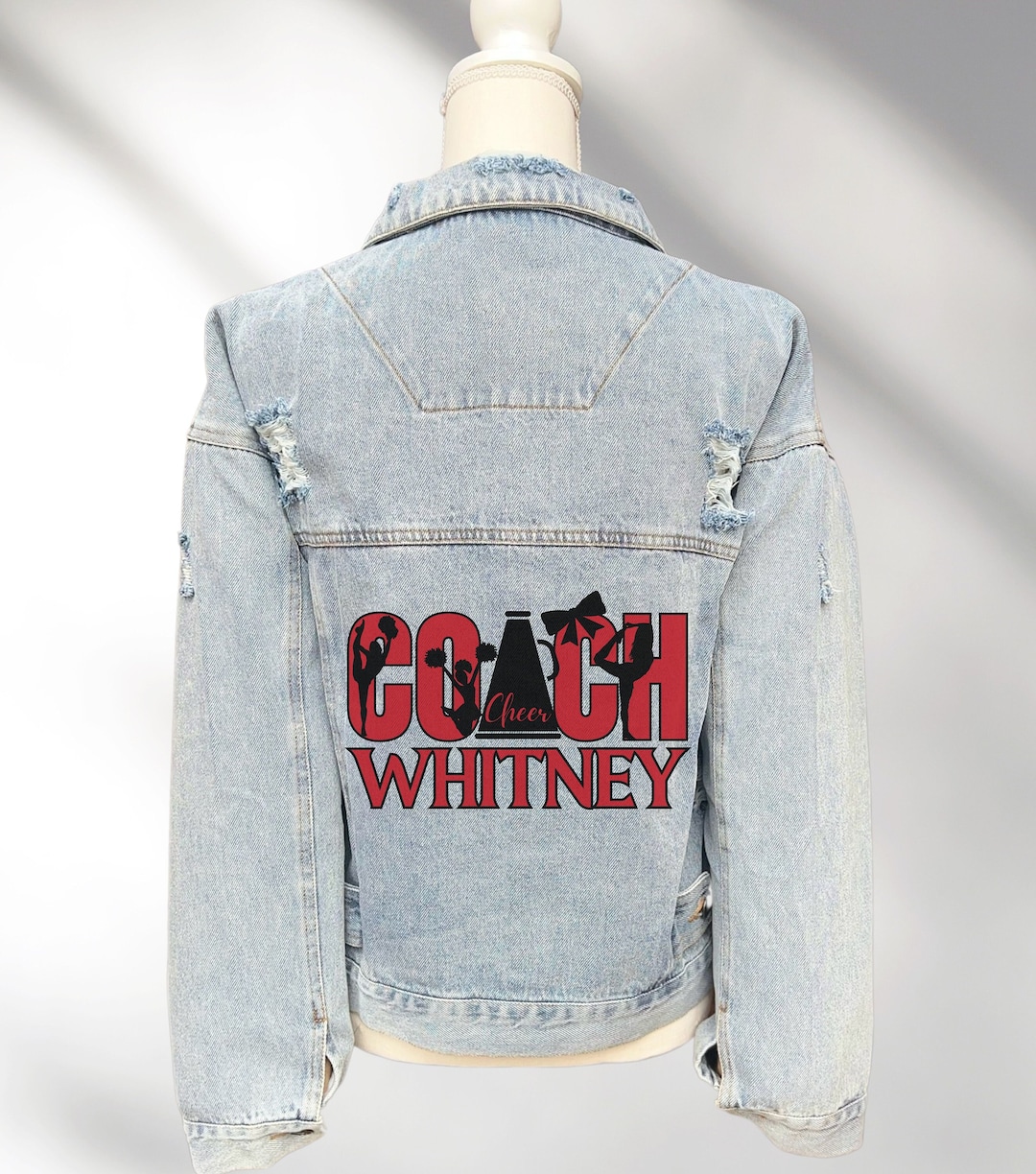 Cheer Coach Denim Jacket, Cheerleader Coach, Coach Jean Jacket, Coach ...