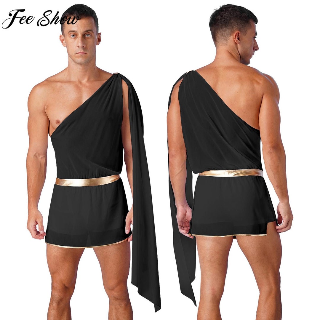 Men Halloween Ancient Greece God Cosplay Costume One Shoulder - Etsy