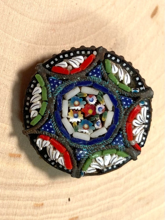 Antique Micro Mosaic Brooch - Gem