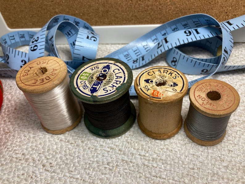 Vintage Wood Spools of Thread - Etsy