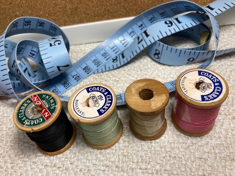 Vintage Wood Spools of Thread - Etsy