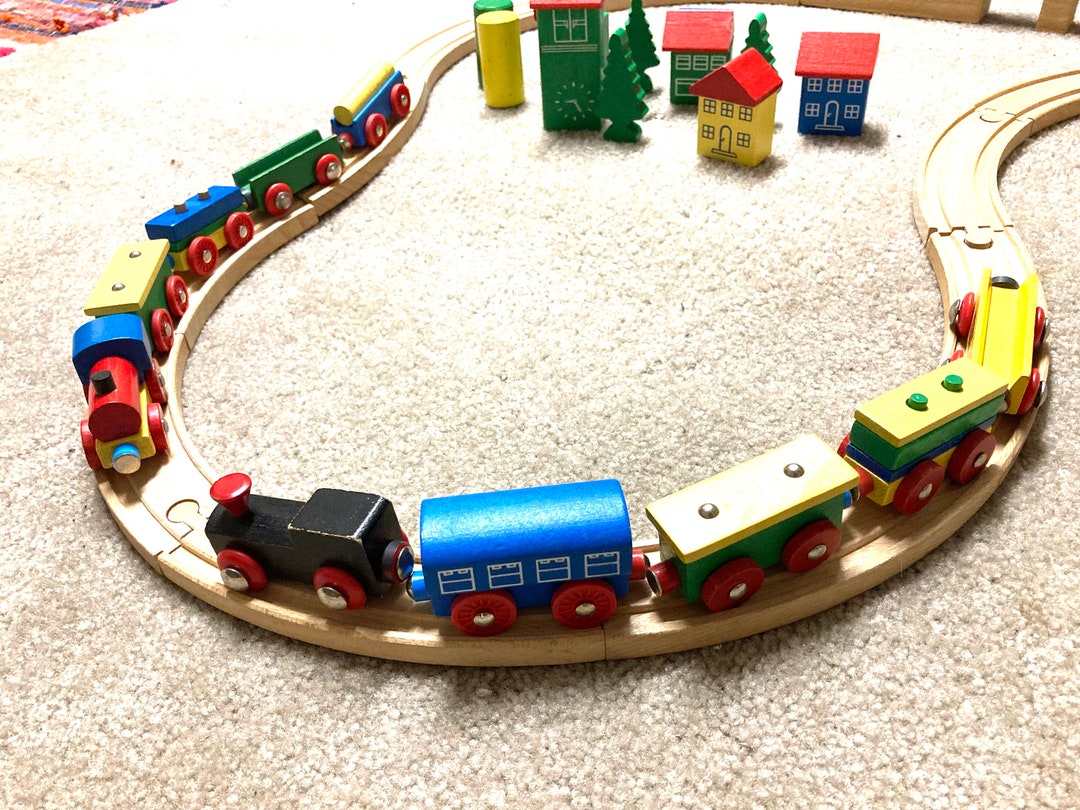 Vintage Wooden Brio Train Set - Etsy