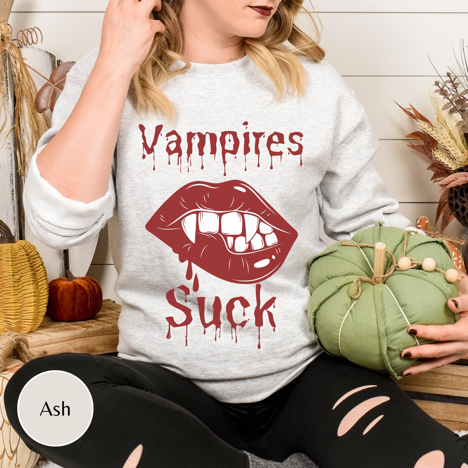 Vampire Sweatshirt, Halloween Vampire Sweater, Sexy Vampire Fangs ...