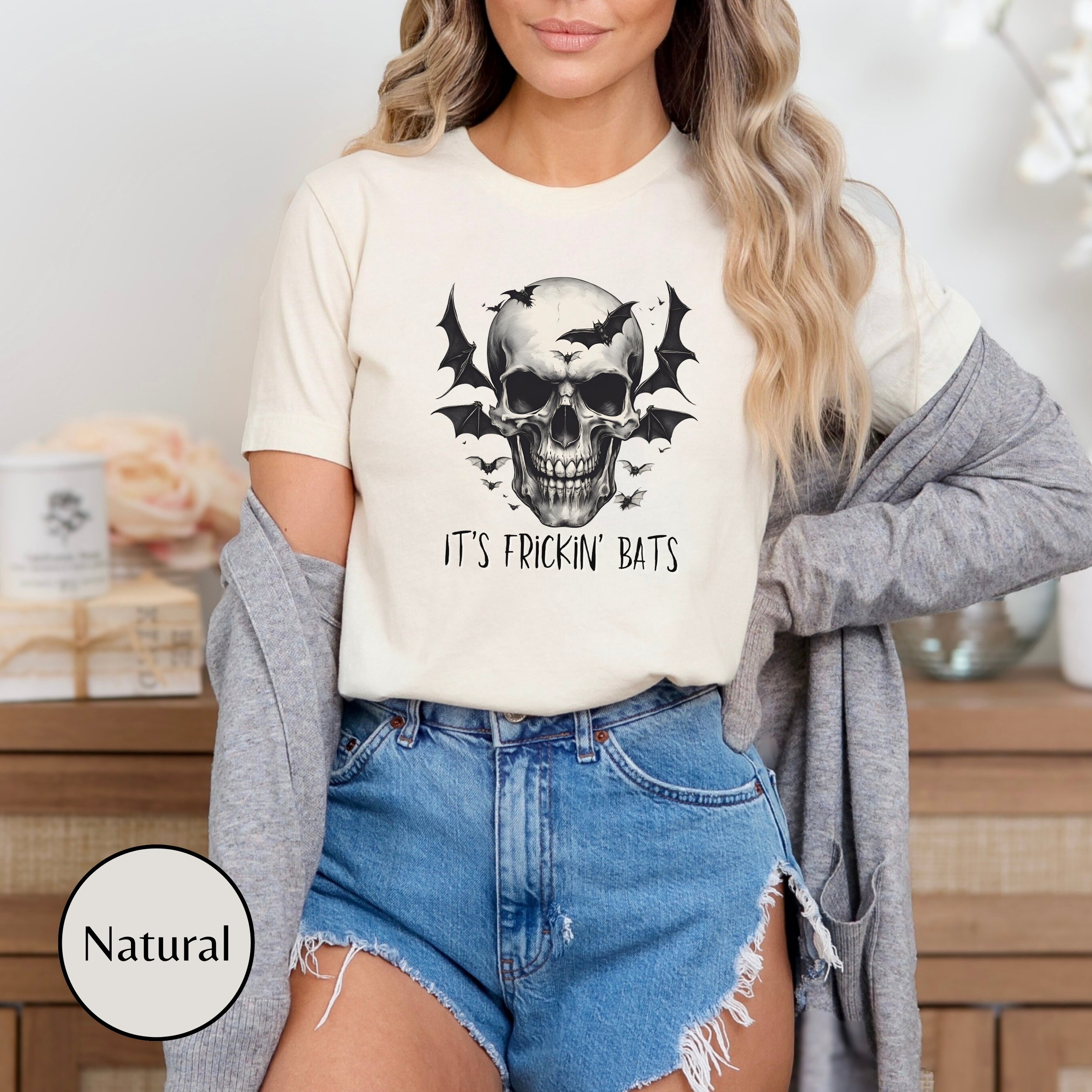 Bat Skull Gothic Skull Shirt, Its Frickin Bats Shirt, Halloween Gift ...