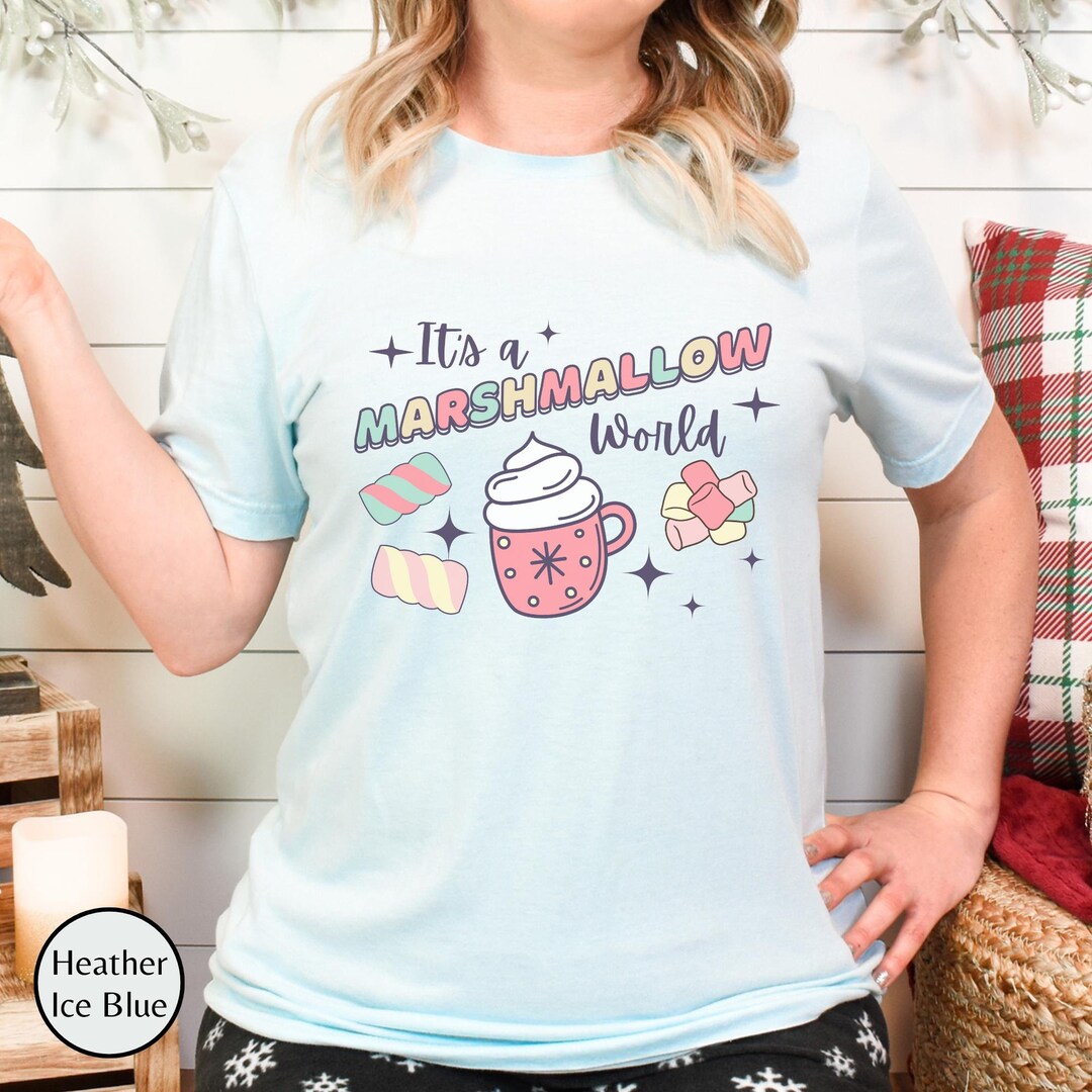Pastel Christmas Cocoa Shirt, Its a Marshmallow World Tshirt, Holiday ...
