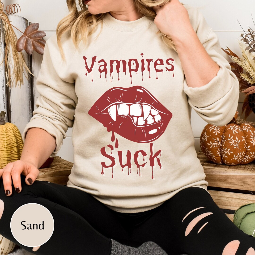 Vampire Sweatshirt, Halloween Vampire Sweater, Sexy Vampire Fangs ...