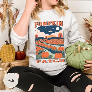 Cottagecore Pumpkin Patch Sweatshirt, Fall Pumpkin Sweater, Seasonal ...