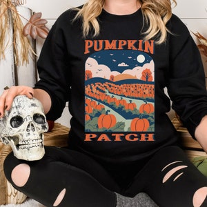 Cottagecore Pumpkin Patch Sweatshirt, Fall Pumpkin Sweater, Seasonal ...