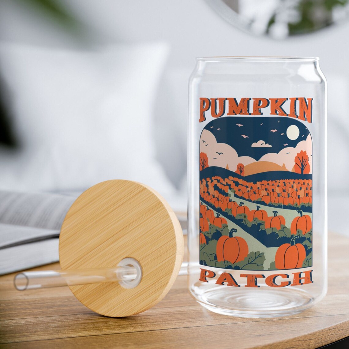 Cottagecore Fall Coffee Glass, Fall Coffee Glass, Autumn Glass Cup ...