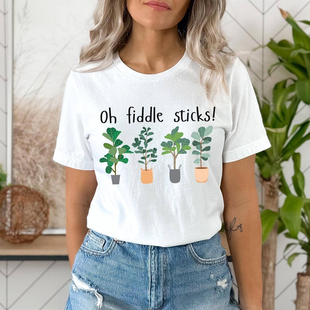Plant Mom Fiddle Leaf Fig Shirt, Plant Lover Pun Shirt, Potted Plant ...