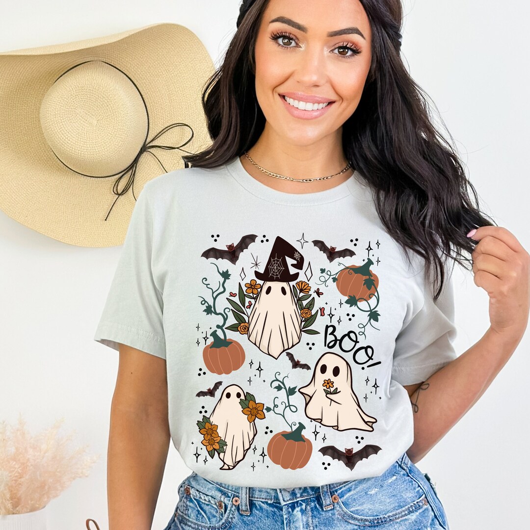 Cottagecore Ghost Shirt, Cottagecore Halloween Tshirt, Fall Cottagecore ...
