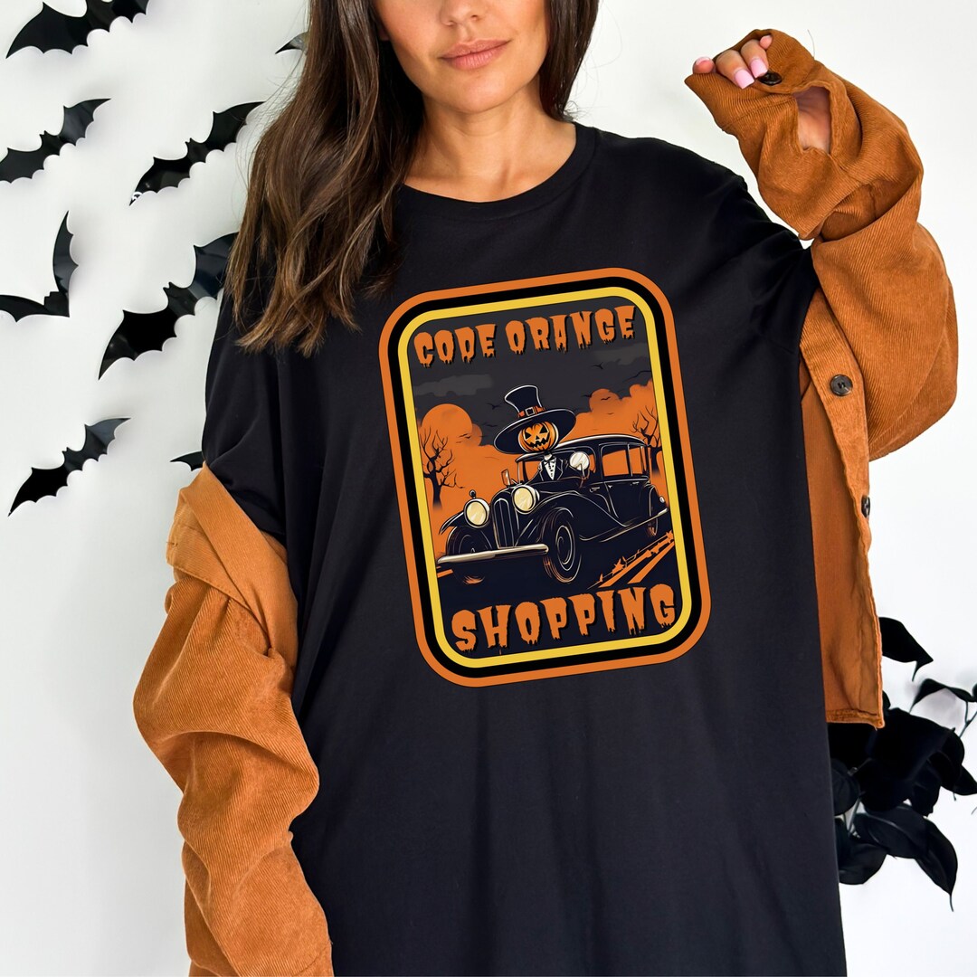 Code Orange Halloween Tee-shirt, Halloween Pumpkin Head Shirt, Halloween Car Shirt, Halloweener ...