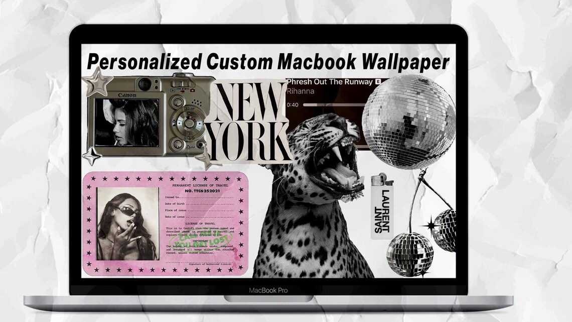 Custom MacBook & Windows Aesthetic 2025 Wallpaper Y2K Customizable ...