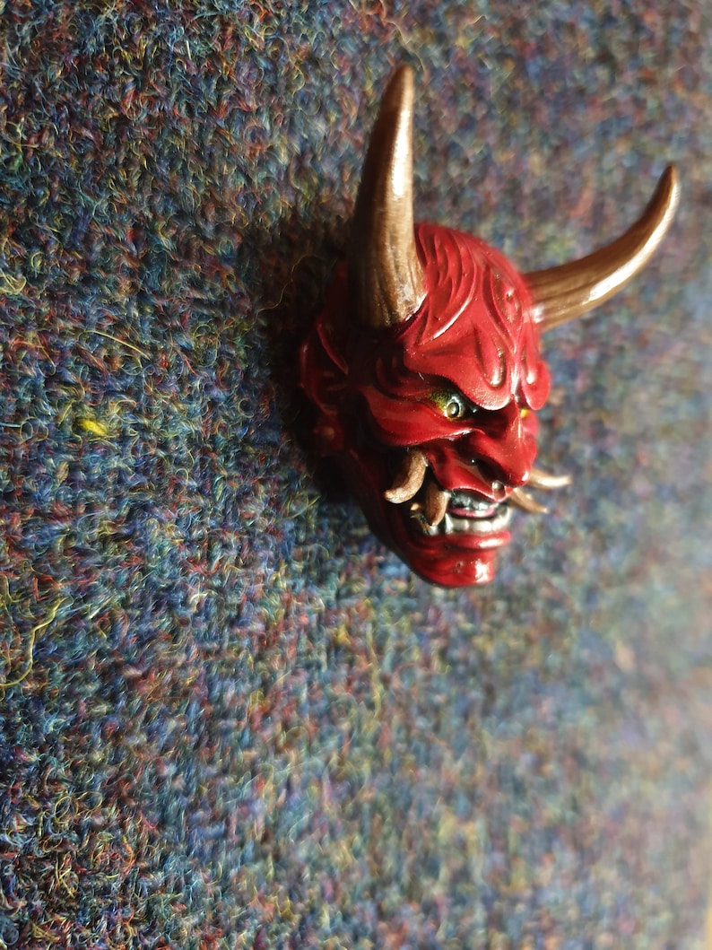 Oni Mask Pin - Etsy