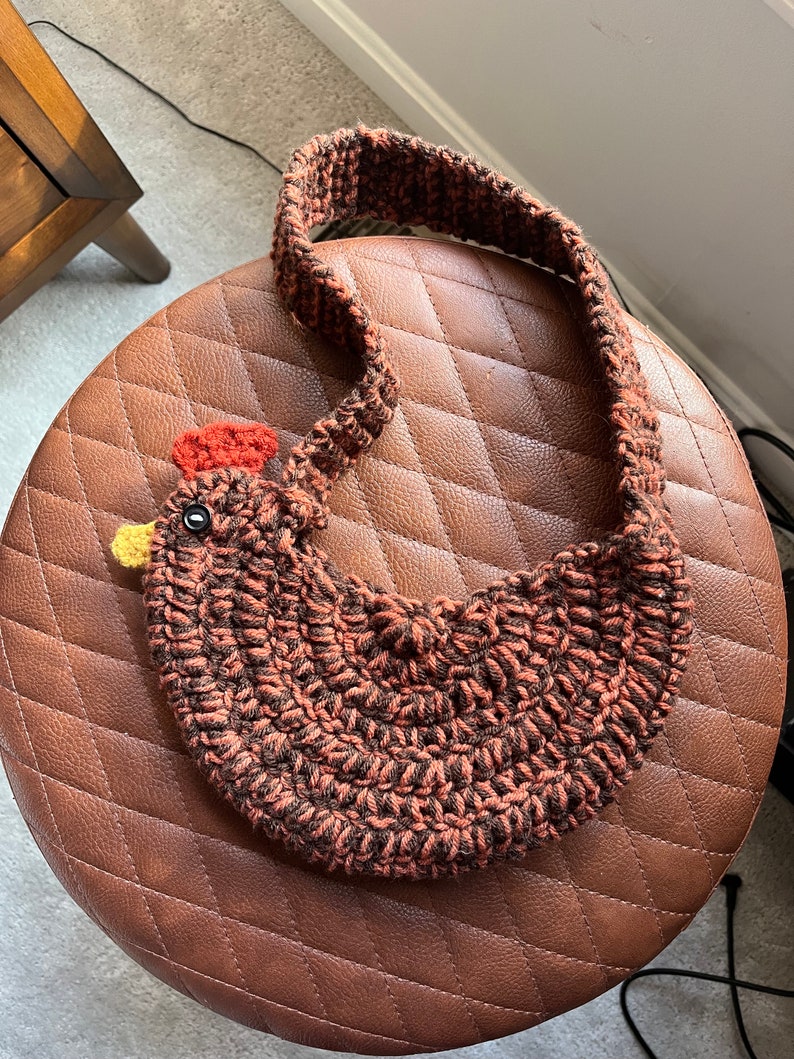 Crochet Chicken Purse the Brown Chicken Purse - Etsy