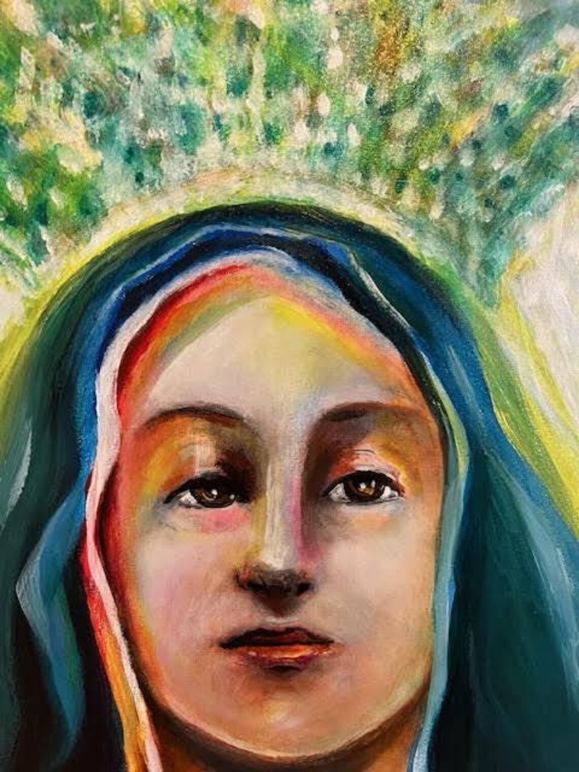 Mother Mary, Painting Portrait of Mother Mary, Mother of Jesus, Queen ...