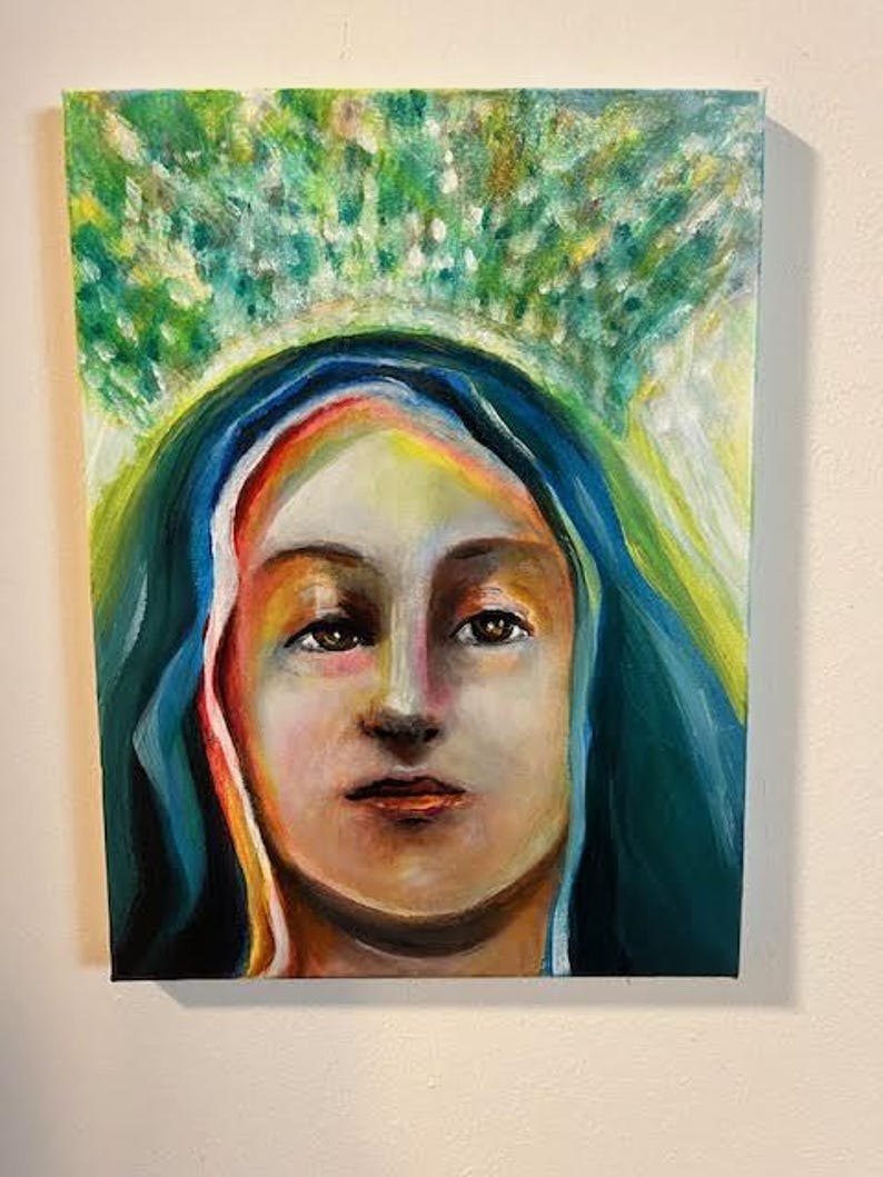 Mother Mary, Painting Portrait of Mother Mary, Mother of Jesus, Queen ...