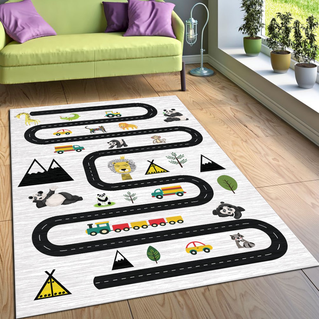 Road Rug Kids City Rug Modern Rugs Kids Car Road Rug - Etsy