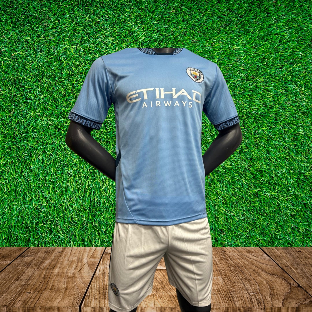 New Manchester City Home Soccer Uniform 2024-25 - Etsy