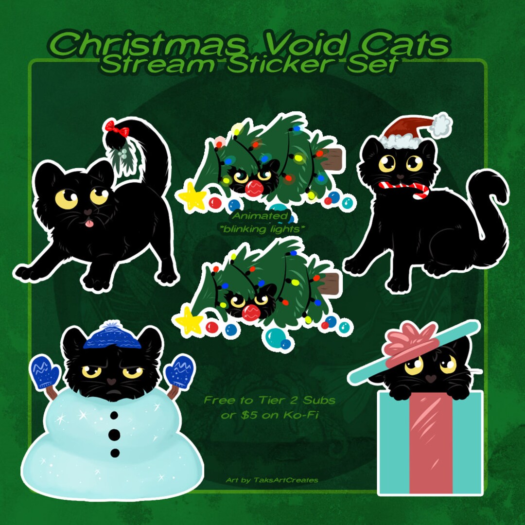 Christmas Void Cats Sticker Pack Animated Twitch and Discord - Etsy