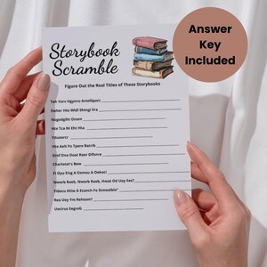 Storybook Scramble Baby Shower Game, Book Themed Baby Shower Games ...