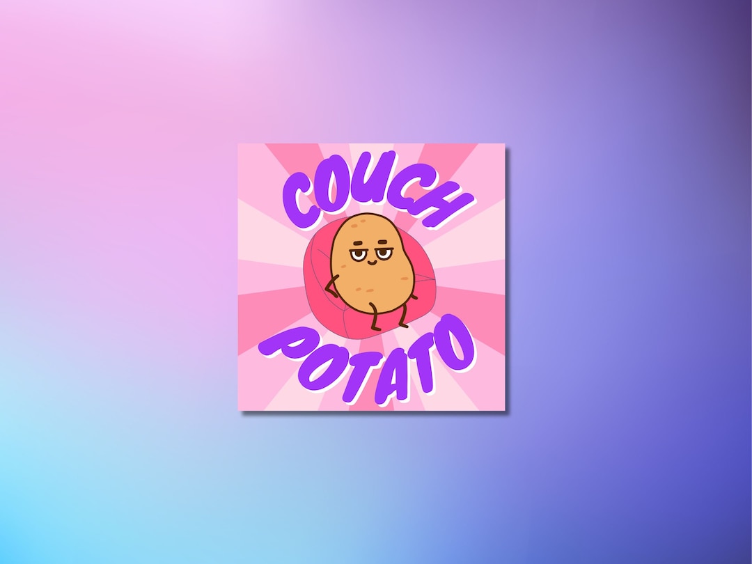 Couch Potato Premium Vinyl Sticker Funny Gift Sticker Dishwasher-safe ...