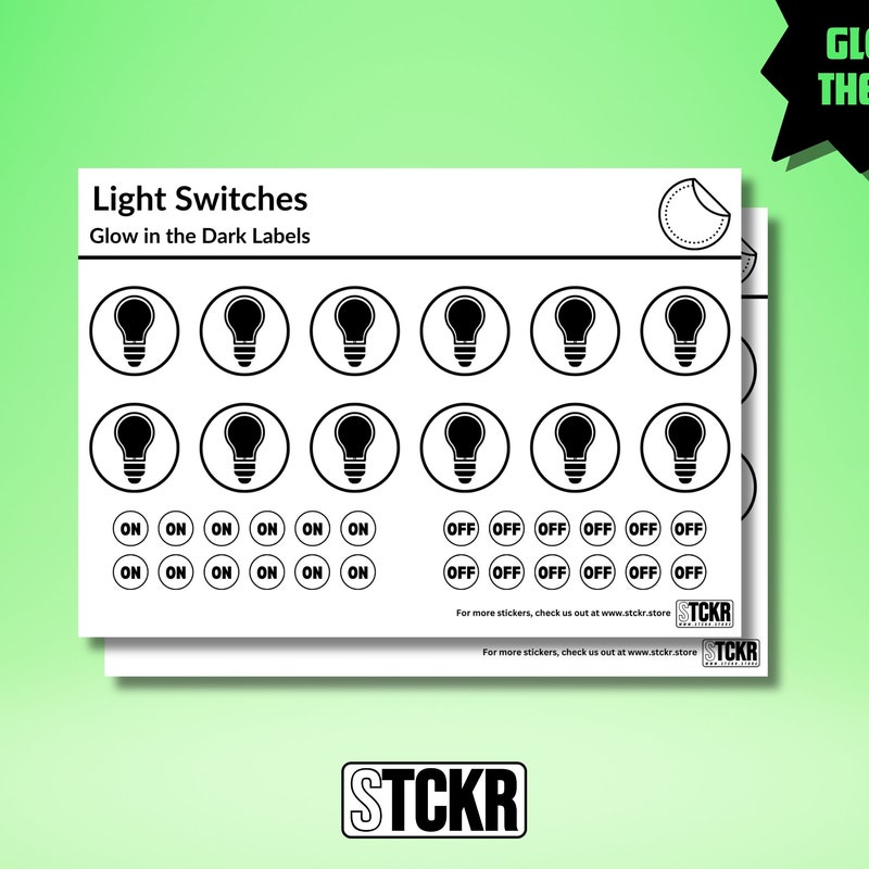 Glow in the Dark Light Switch Sticker - Etsy