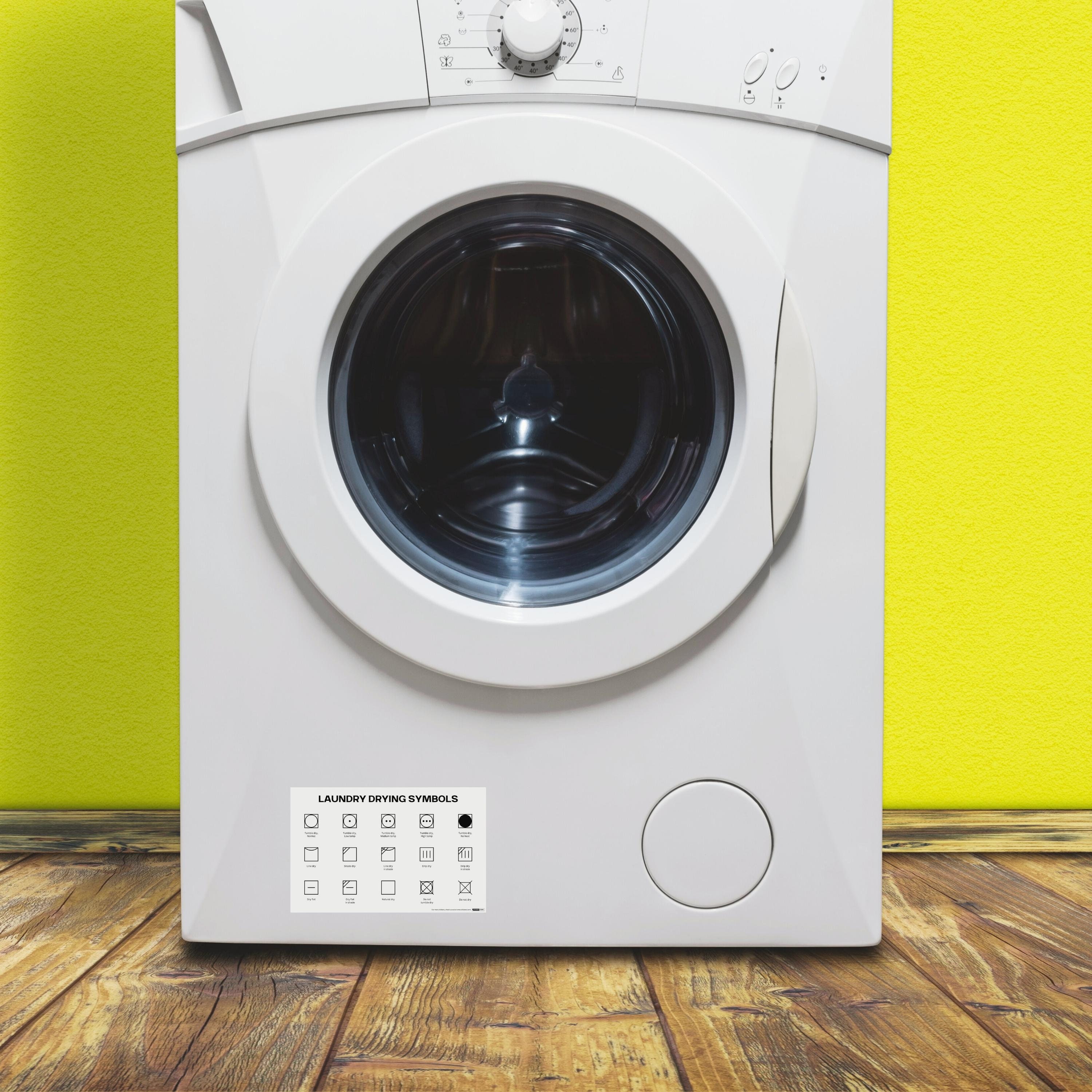 Laundry Symbols Vinyl Sticker Guide | Washing Machine | Tumble Dryer ...