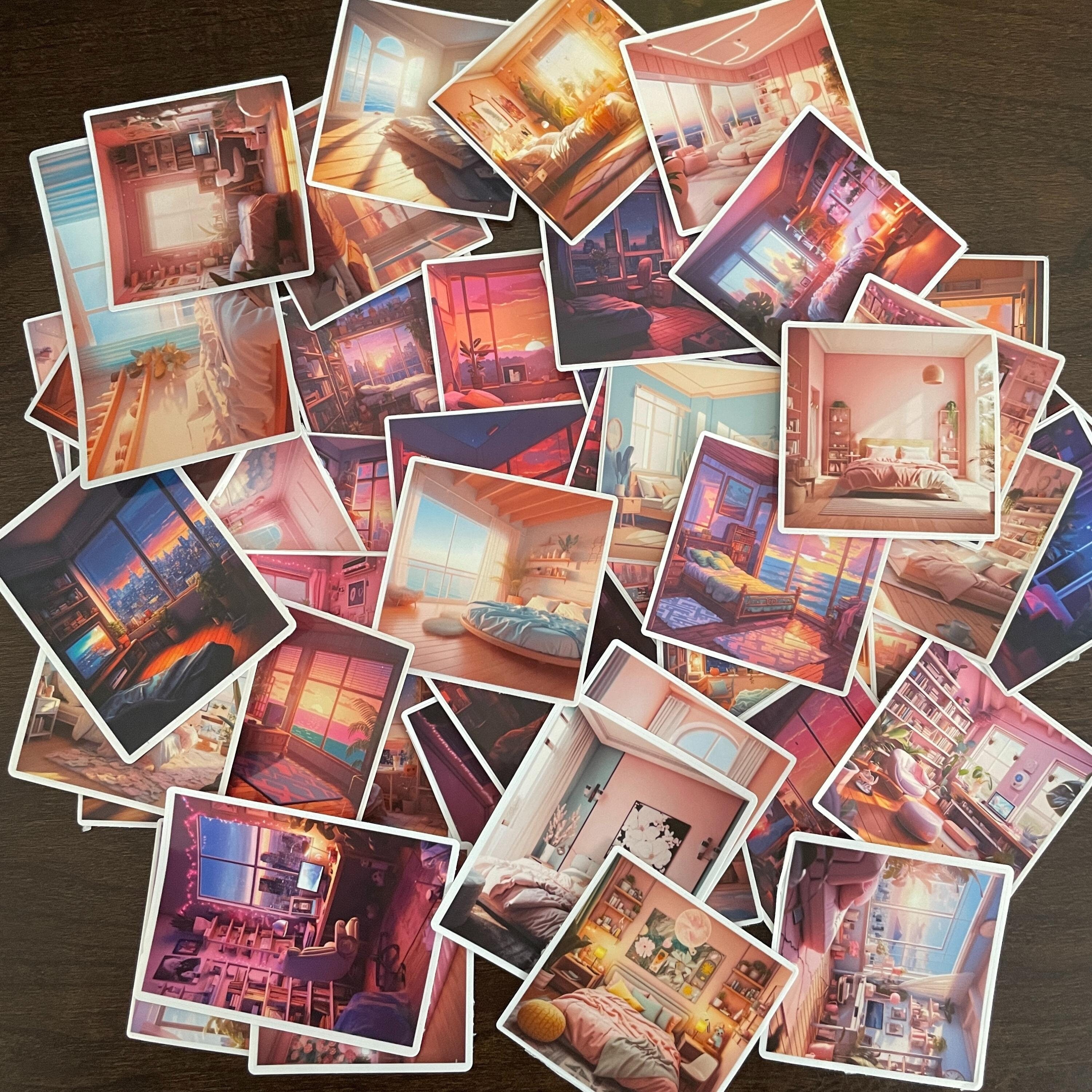 50 PCS Lofi Rooms Premium Aesthetic Water-resistant Easy Peel Die-cut ...